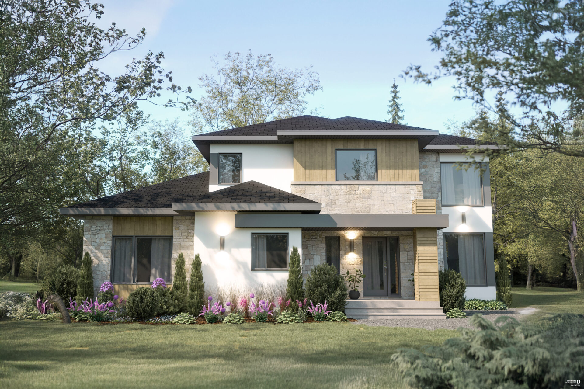 LINEA: Modern Multigenerational House Plan with Two Units – Drummond House Plans Blog